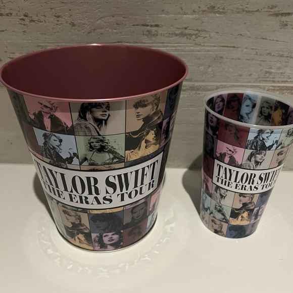 Dining | Taylor Swift Exclusive Metal Eras Tour Popcorn Bucket And Cup ...